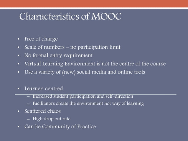 The understanding of mooc | PPTX