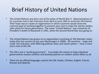 The UN in a Nutshell | PPT