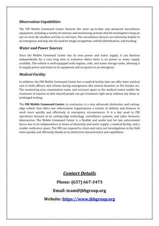 The Unique Features and Capabilities of the FBI Mobile Command Center | PDF