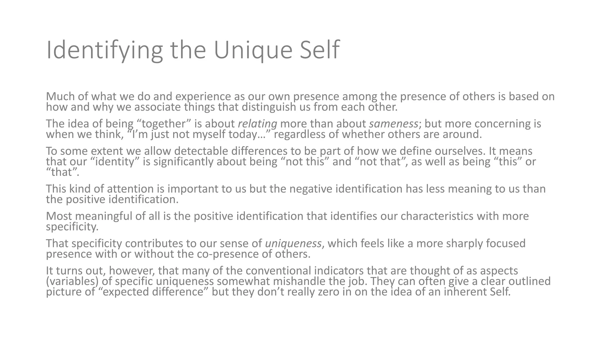 The Uniqueness Of The Self | PDF | Science