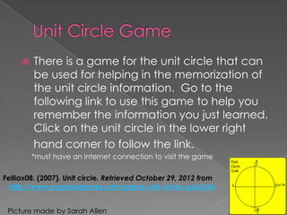 The unit circle edu 653 | PPT