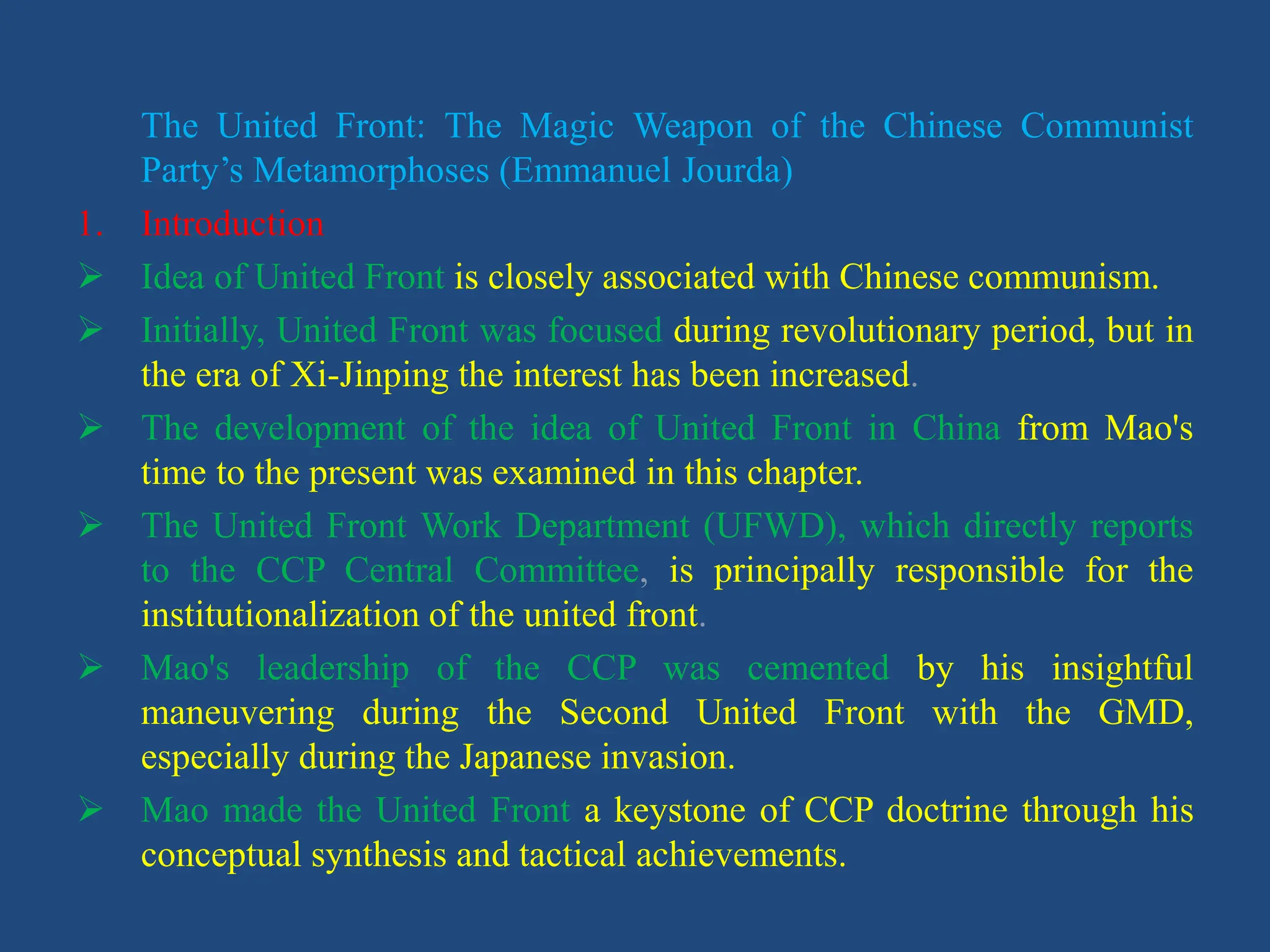 The United Front The Magic Weapon of the CCP.pptx
