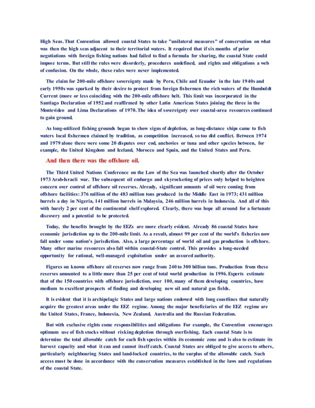 The united nations convention on the law of the sea(UNCLOS) | PDF