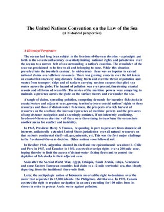 The united nations convention on the law of the sea(UNCLOS) | PDF