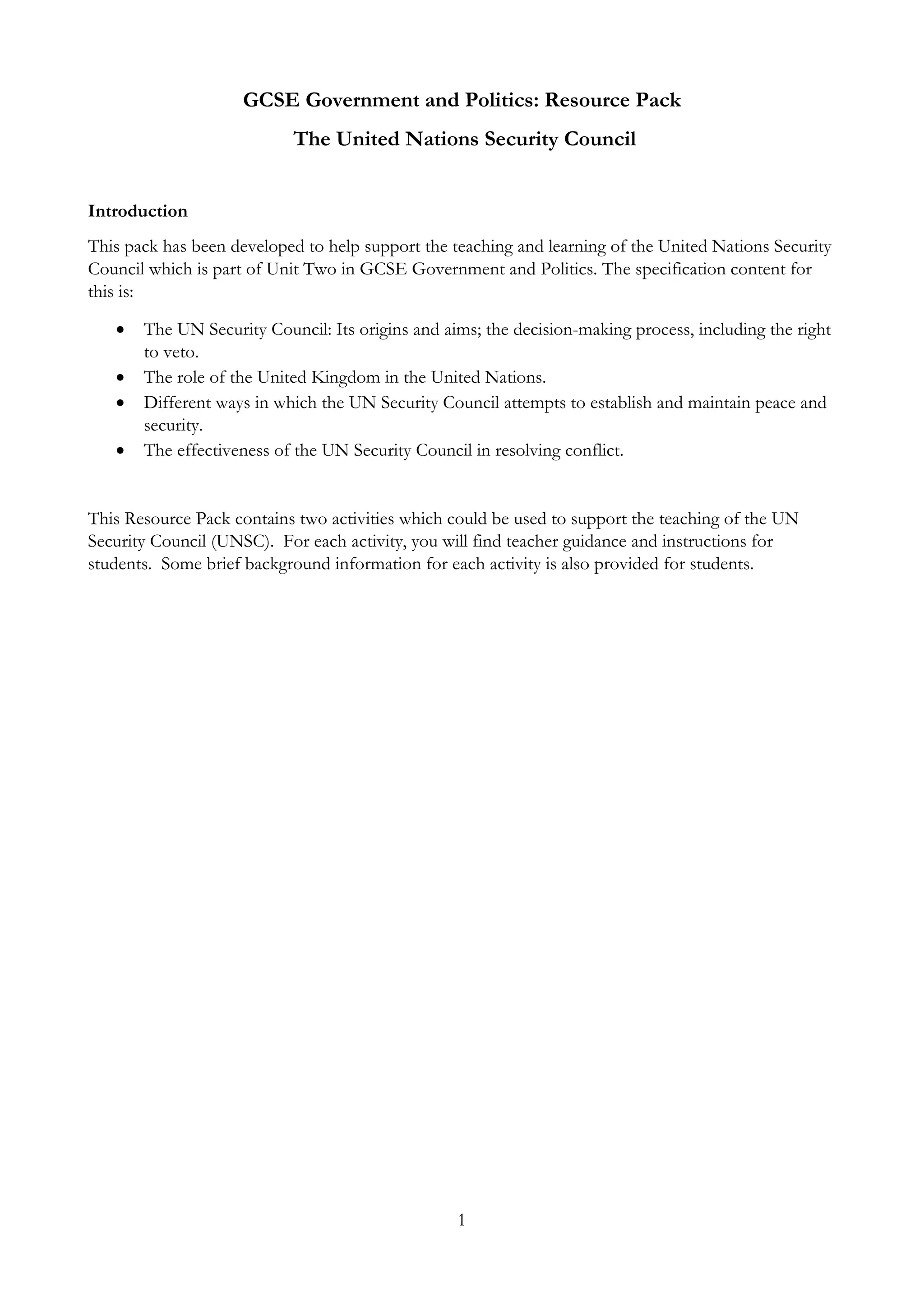 The united nations security council | PDF