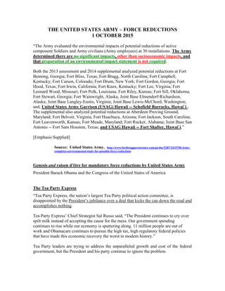 THE UNITED STATES ARMY - Forced Reductions 2015 by President Barack ...