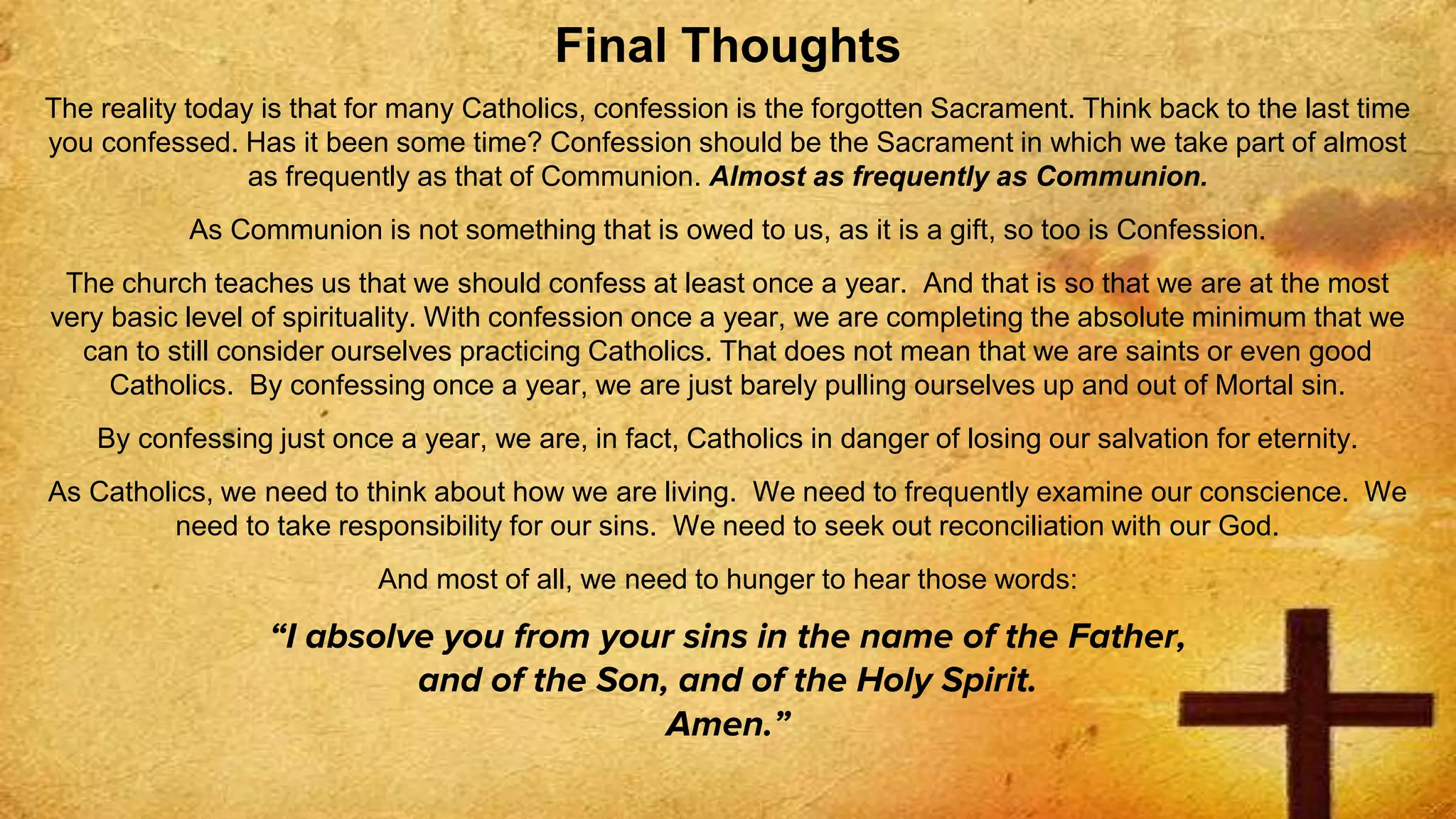 The Forgotten Sacrament: The Sacrament of Reconciliation | PPT