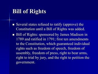 Chapter 5 and 6: The United States Constitution | PPT