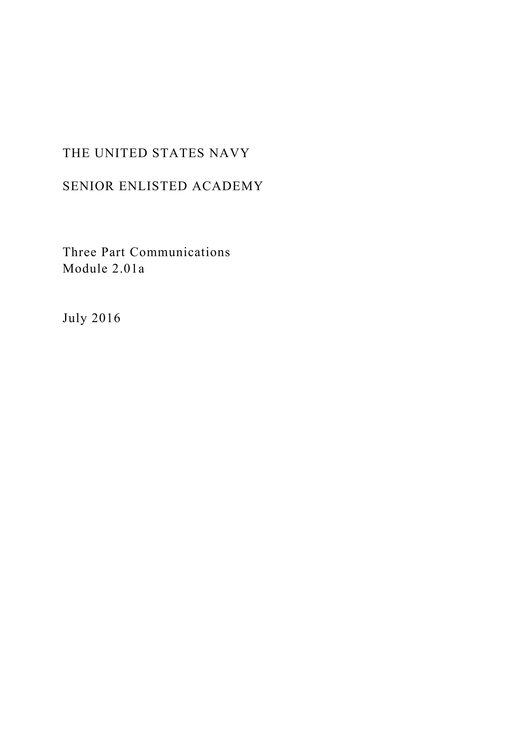 THE UNITED STATES NAVY SENIOR ENLISTED ACADEMY | PDF
