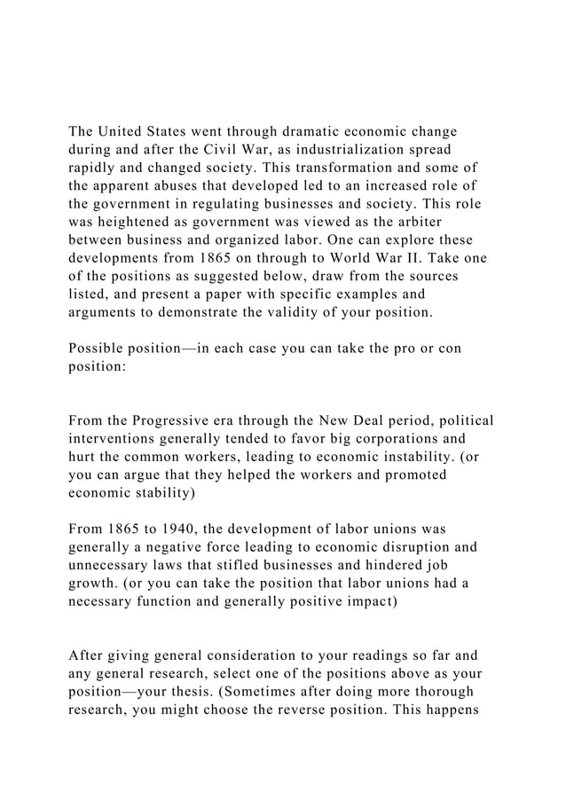 The United States went through dramatic economic change during a | PDF