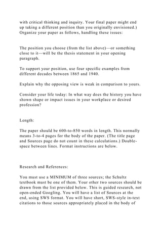 The United States went through dramatic economic change during a | PDF