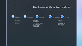 The unit of translation and discourse analysis | PPTX