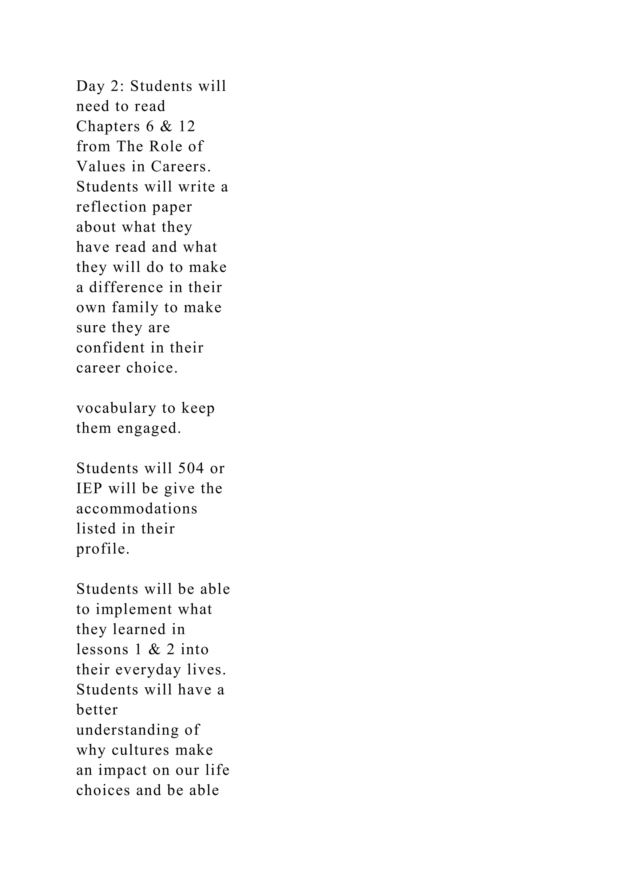 The Unit Plan Profile Eighth grade students were the | PDF