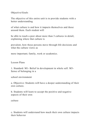 The Unit Plan Profile Eighth grade students were the | PDF