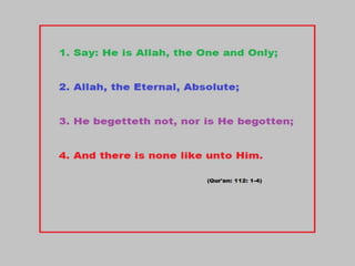 The unity, sincerity, oneness of allah | PPTX | Islam | Religion ...