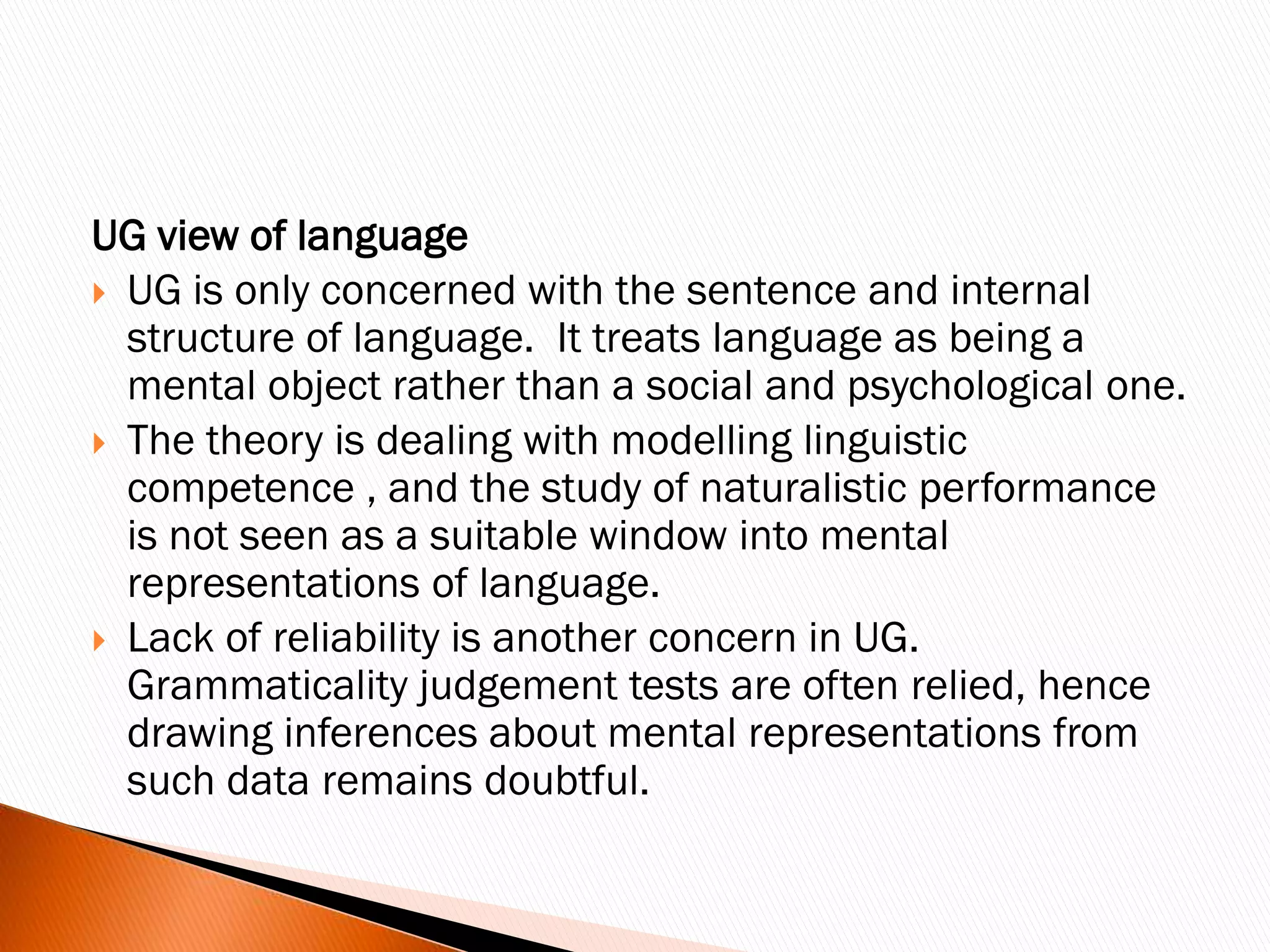 The universal grammar approach | PPTX