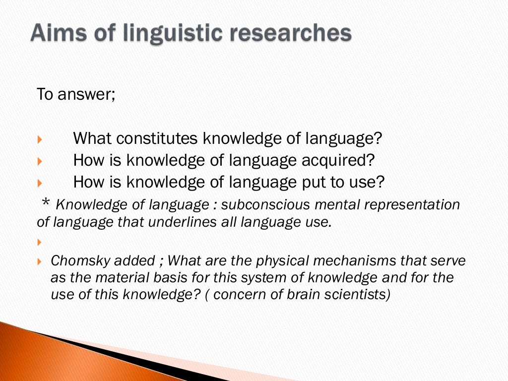 The universal grammar approach