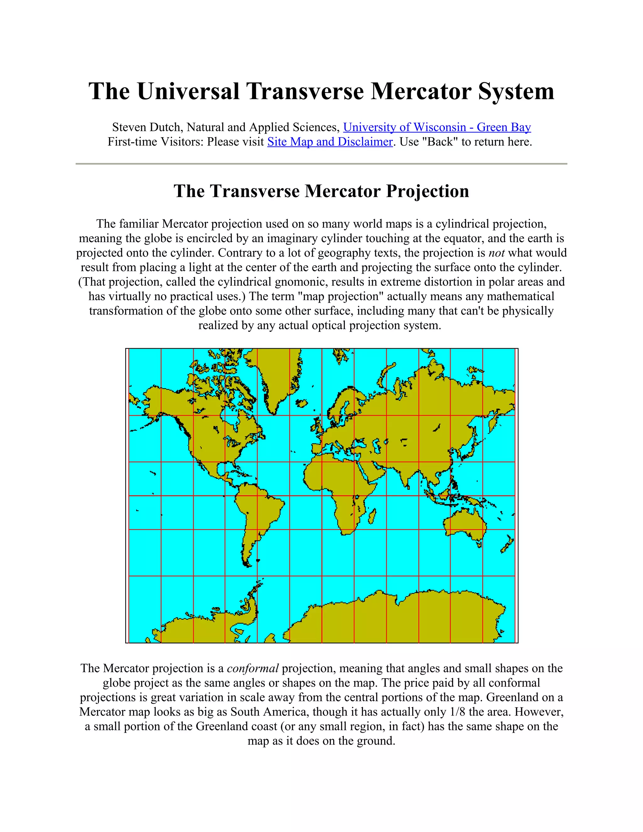 The universal transverse mercator system | DOC