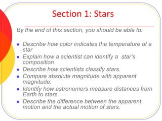 Stars, Galaxies, and the Universe | PPTX