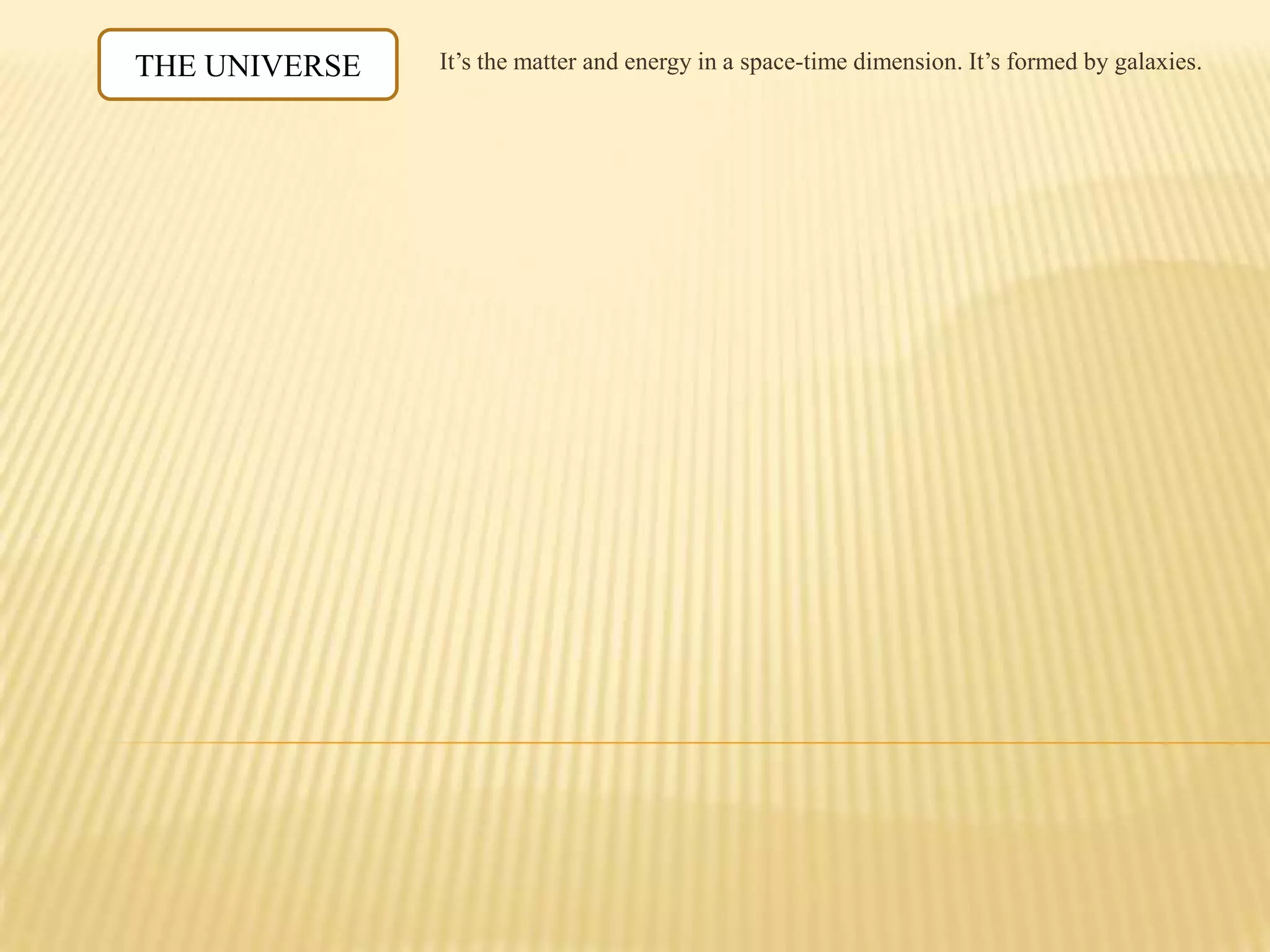 The universe. diagram. english | PPSX