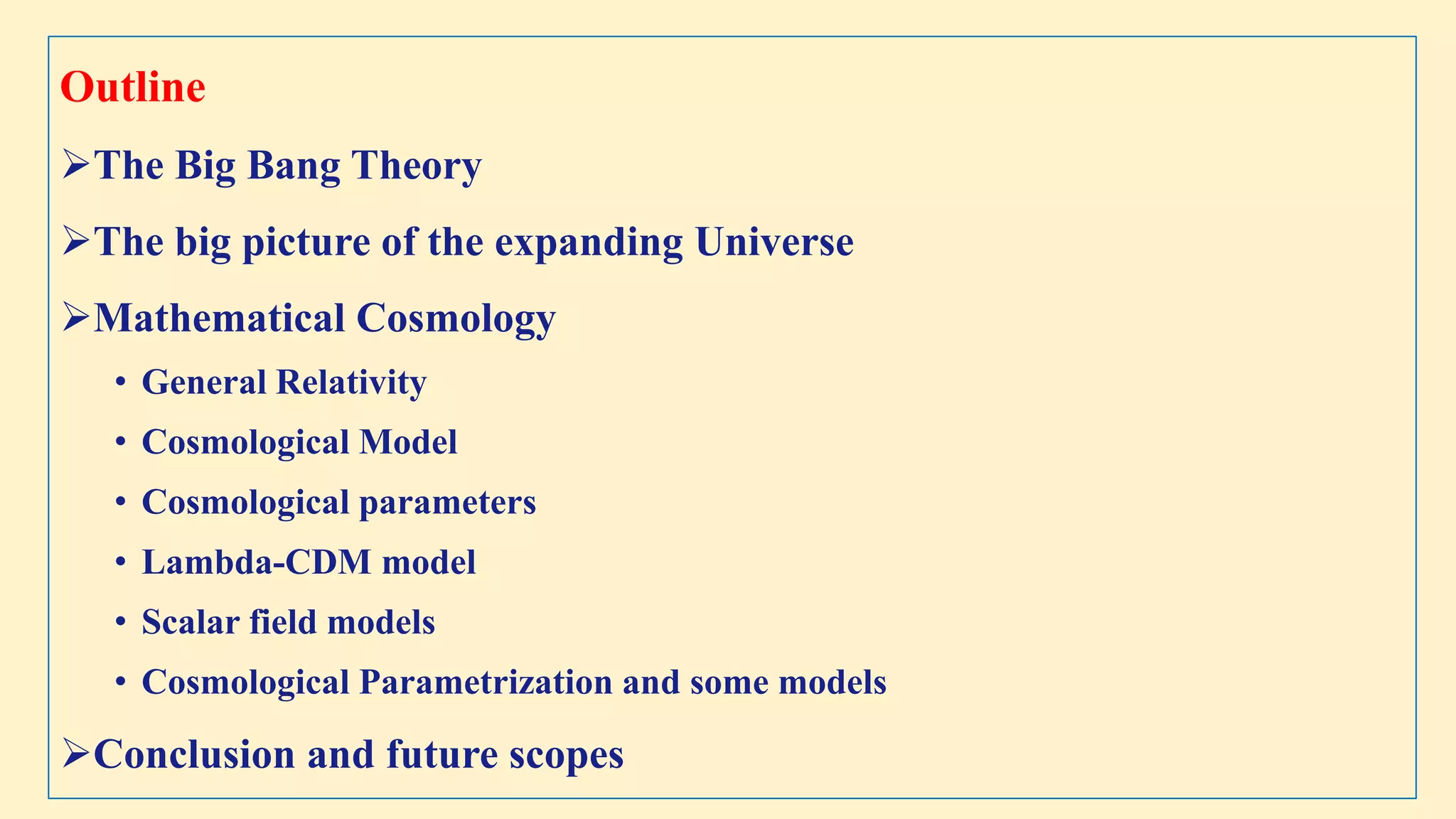 The universe & mathematical cosmology | PPTX