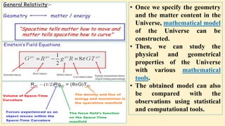 The universe & mathematical cosmology | PPTX