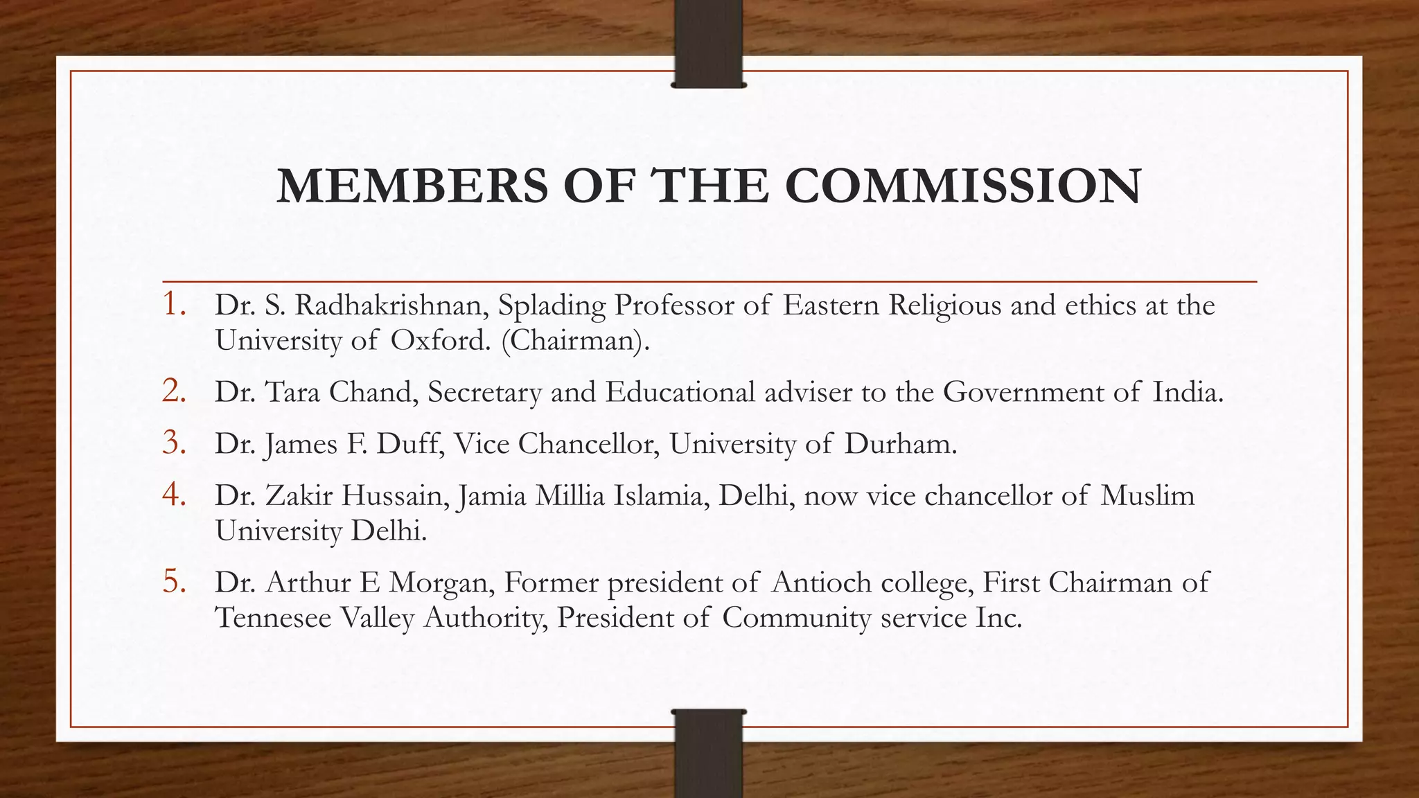 The university education commission (1948 49) | PPTX