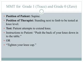 MMT for knee | PPT