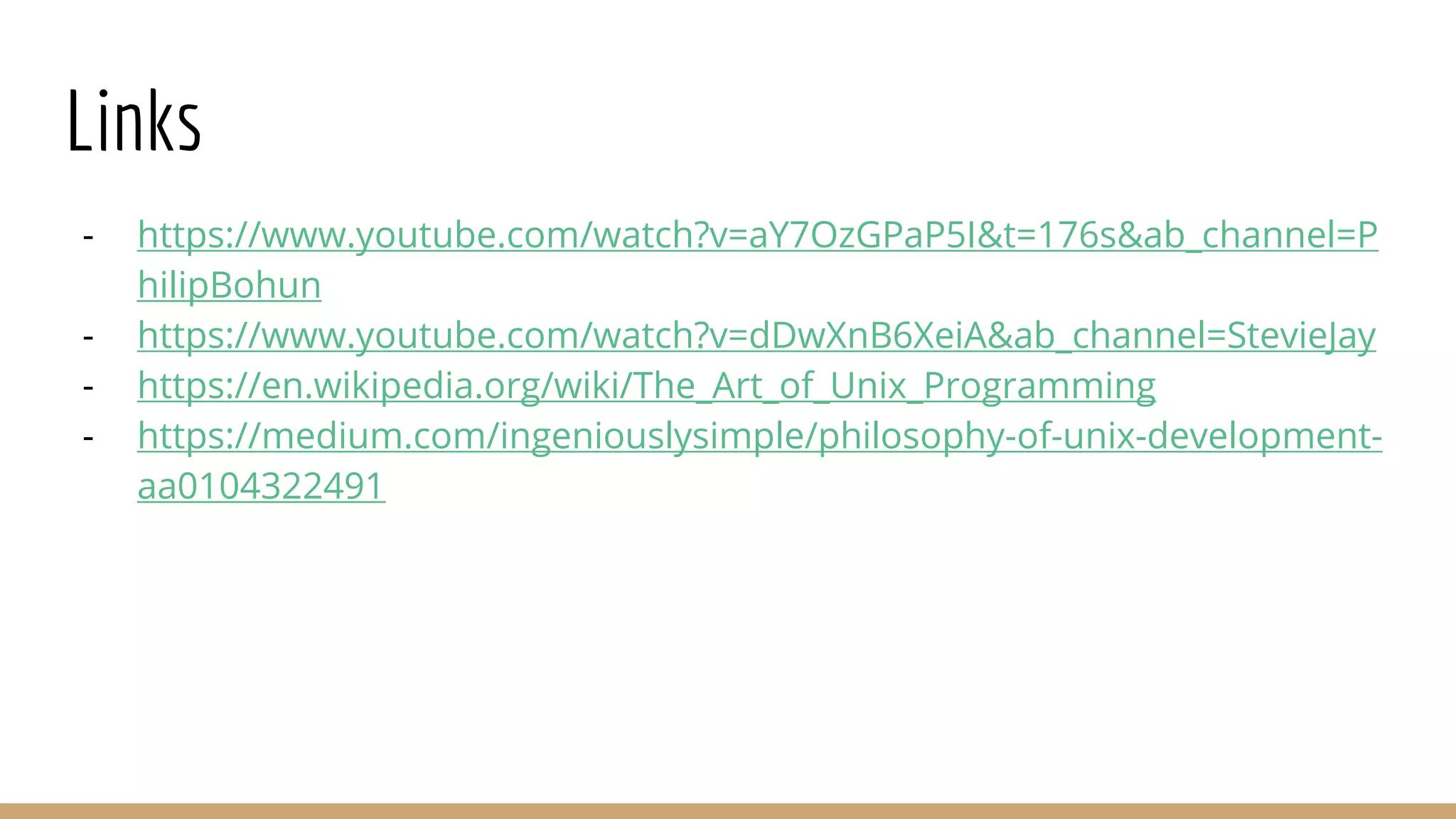 The UNIX philosophy | PPT