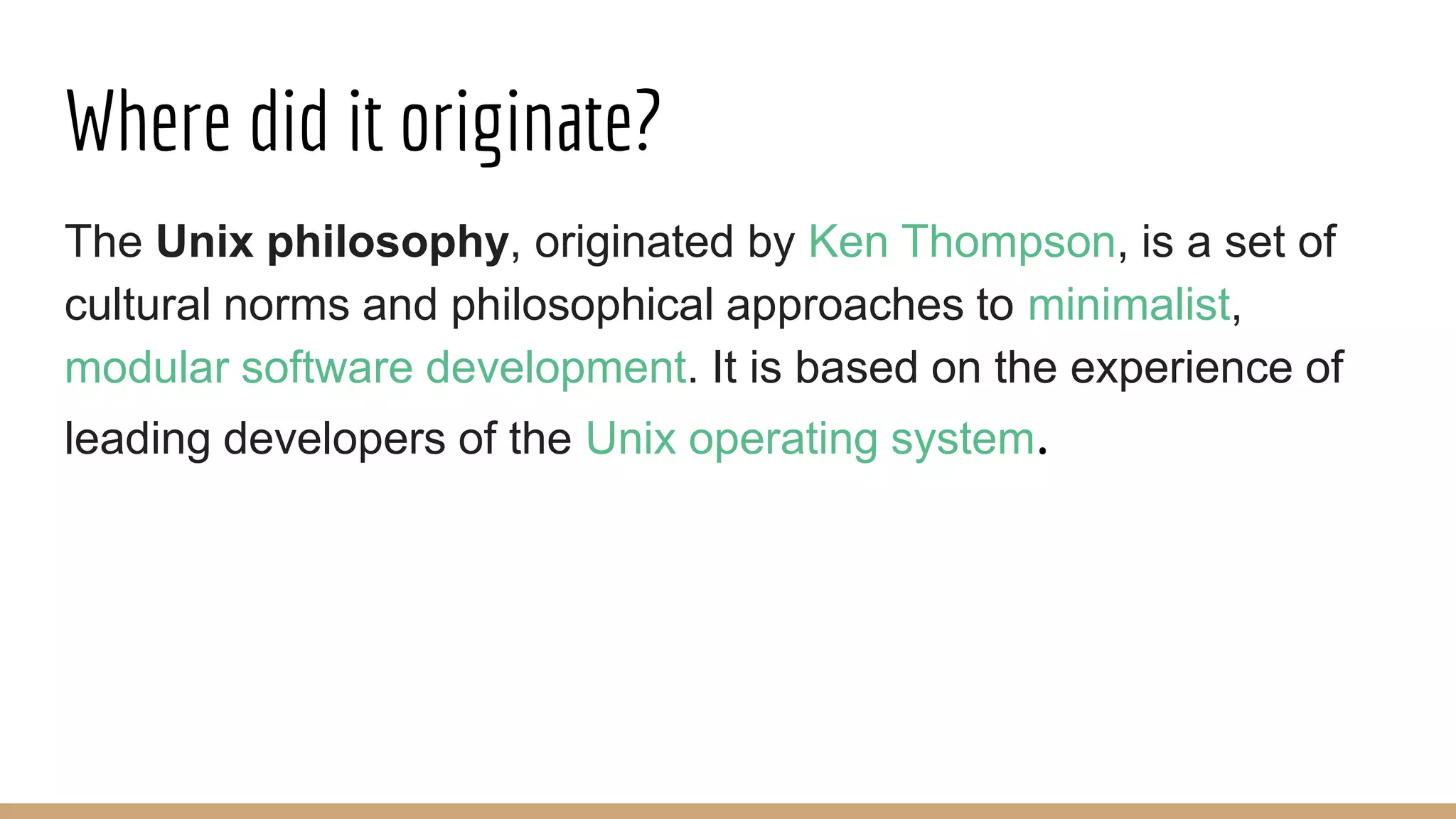 The UNIX philosophy | PPT