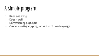 The UNIX philosophy | PPT