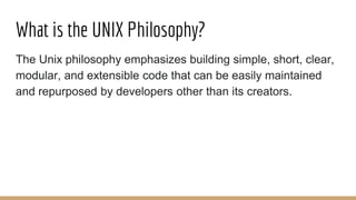 The UNIX philosophy | PPT
