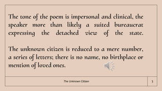 The Unknown Citizen | PPT