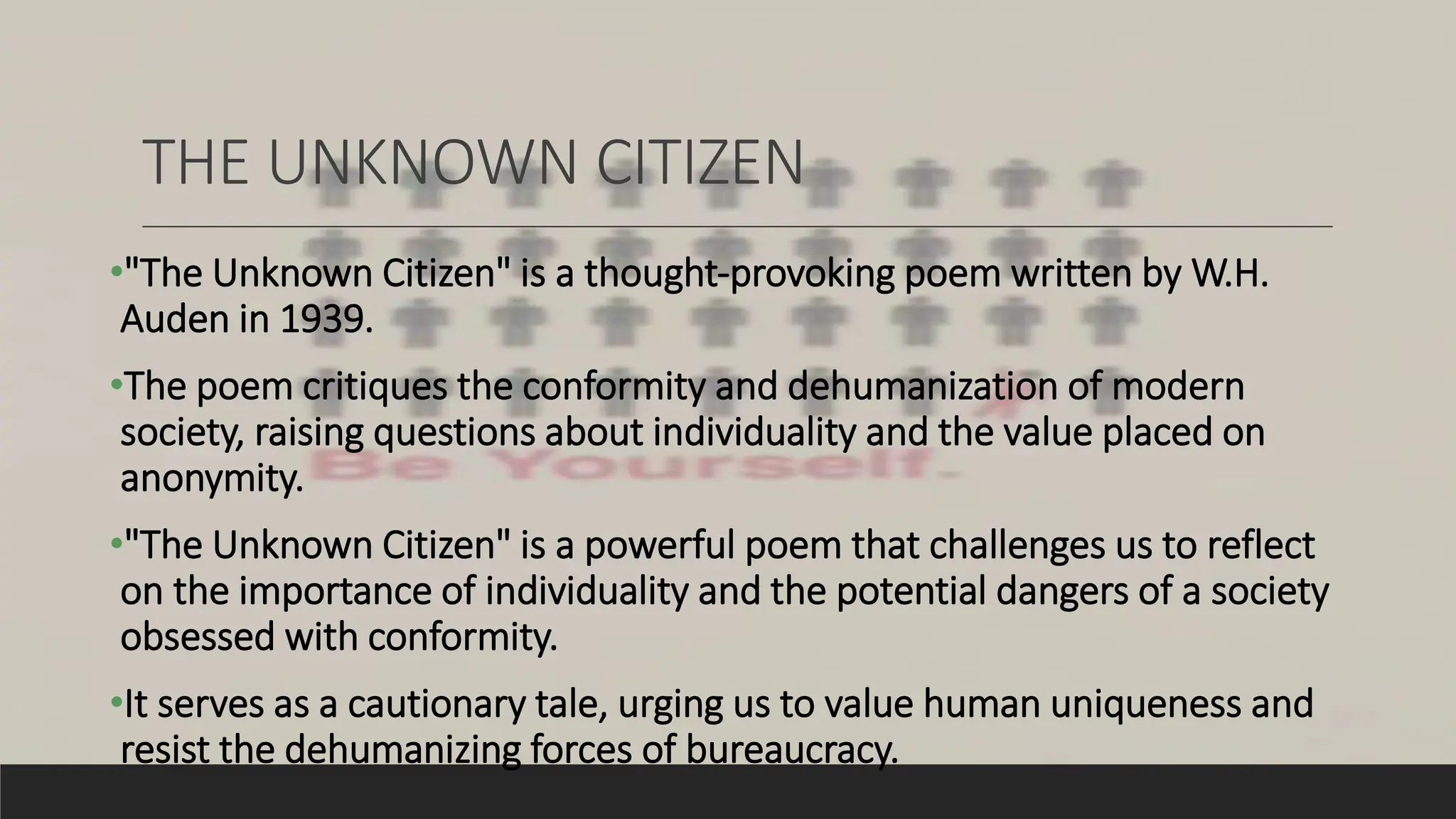 THE UNKNOWN CITIZEN.pptx