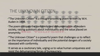 THE UNKNOWN CITIZEN.pptx