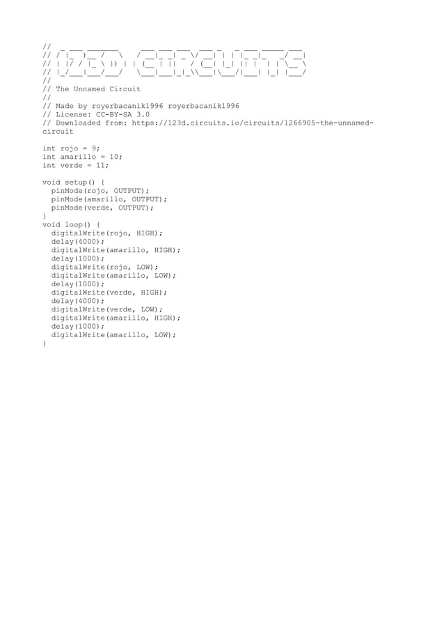 codigo de semaforo en arduino | TXT