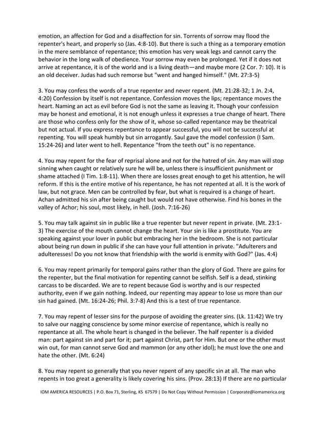 The Unrepenting Repenter | PDF