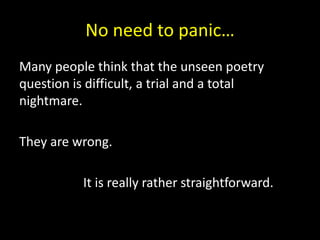 The unseen poetry question | PPT