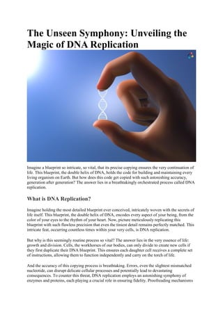 What is DNA Replication? 5 Steps and 4 Functions | The Lifesciences ...