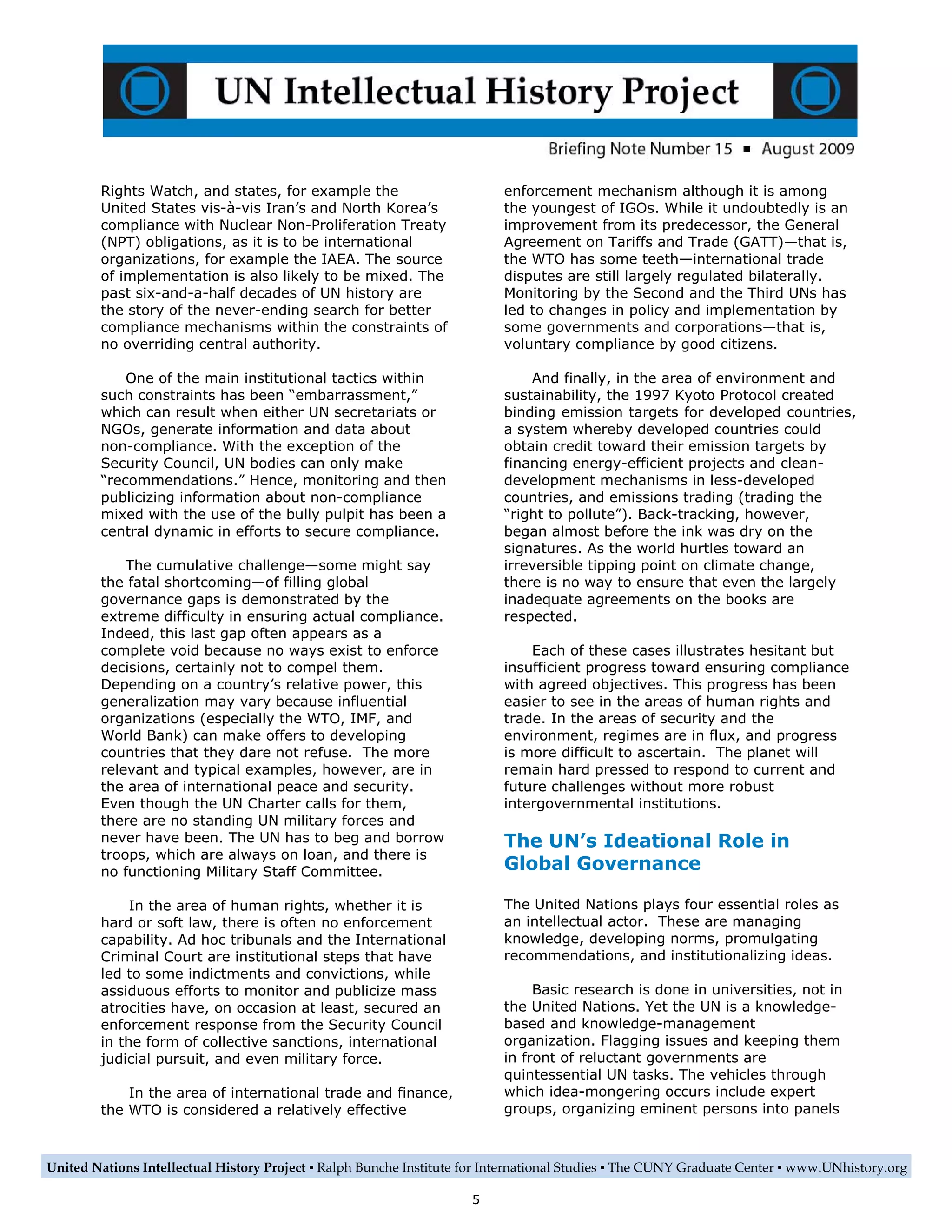 The UN's Role in Global Governance | PDF