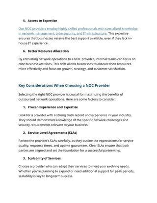 The Unsung Heroes of Seamless IT Operations with (NOC) Providers in AI-NOC.docx