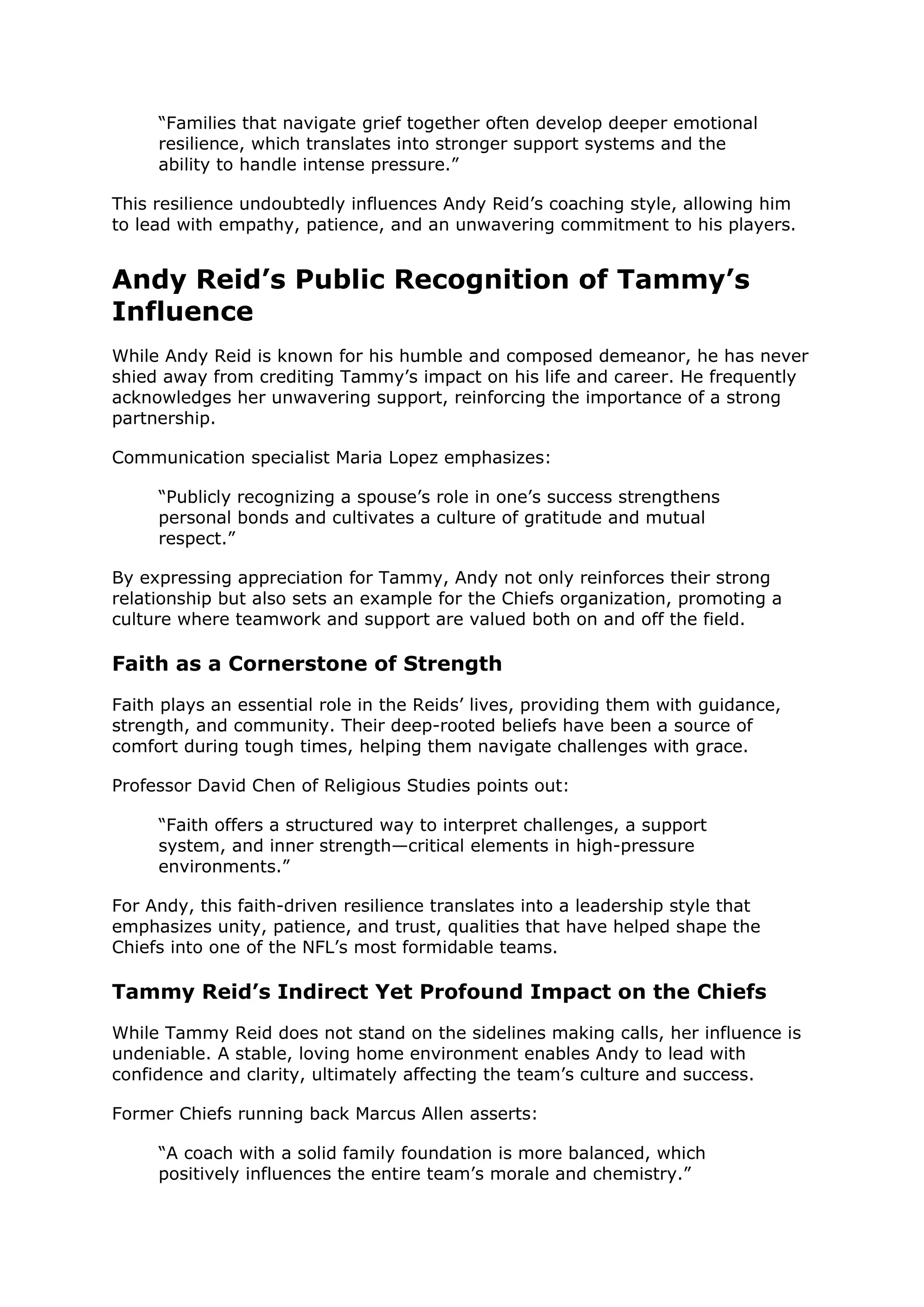 The Unsung Influence of Tammy Reid on Andy Reid and the Kansas City ...