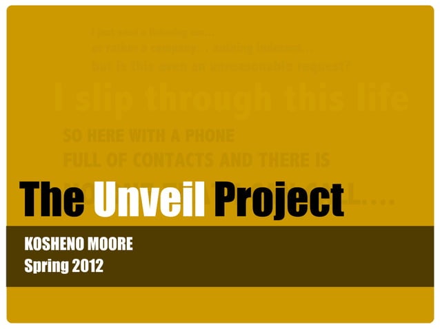The unveil project | PDF