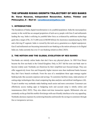 The Upward Rising Growth Trajectory of Neo Banks in India: Digital ...