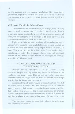 The urban informal sector of pakistan some stylized facts | PDF