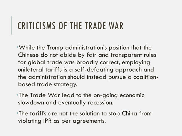 The US-China Trade War | PDF