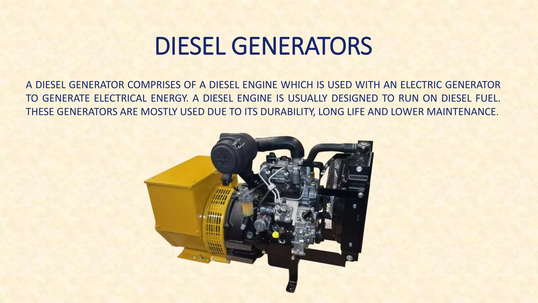 The usability and characteristics of different types of generator | PPTX