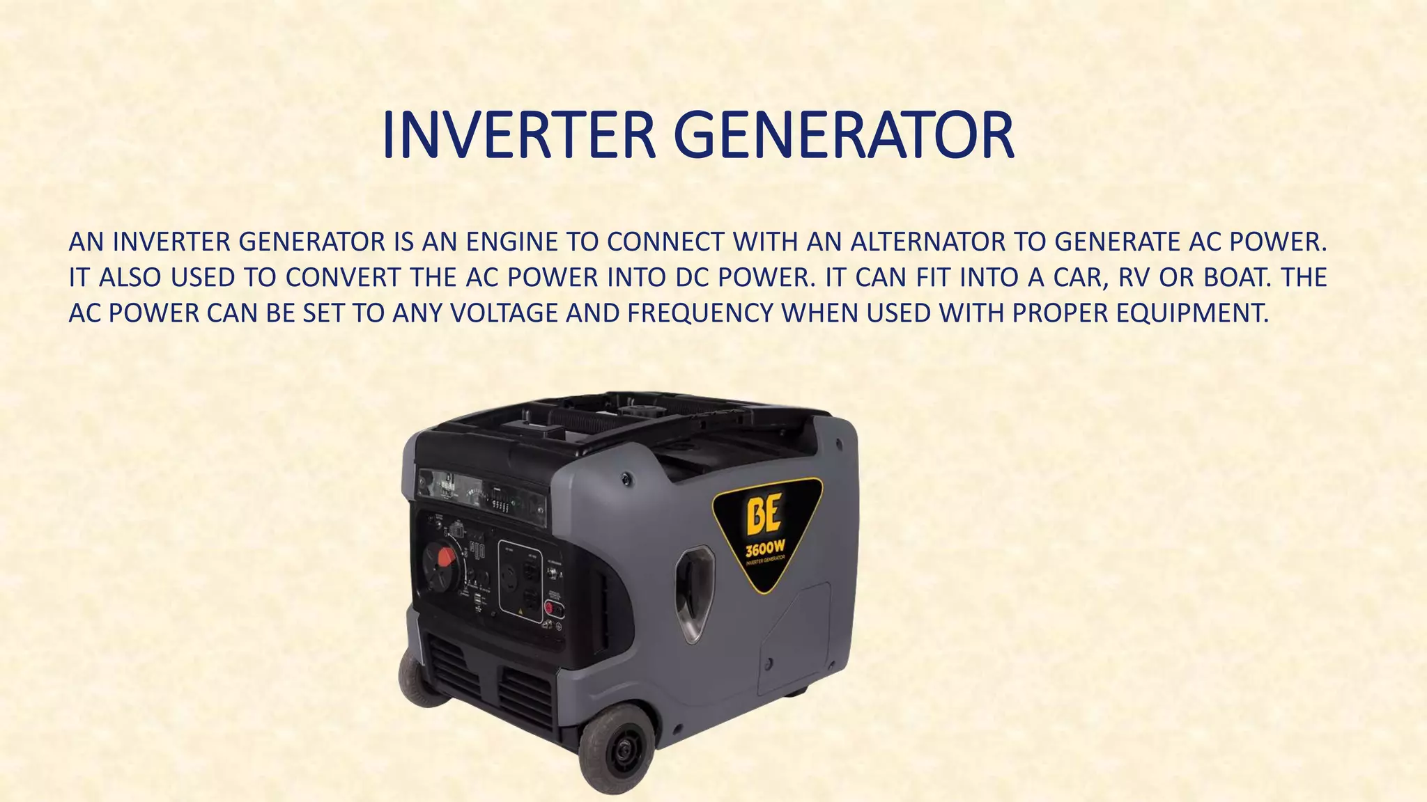 The usability and characteristics of different types of generator | PPTX