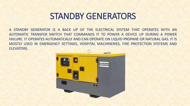 The usability and characteristics of different types of generator | PPTX