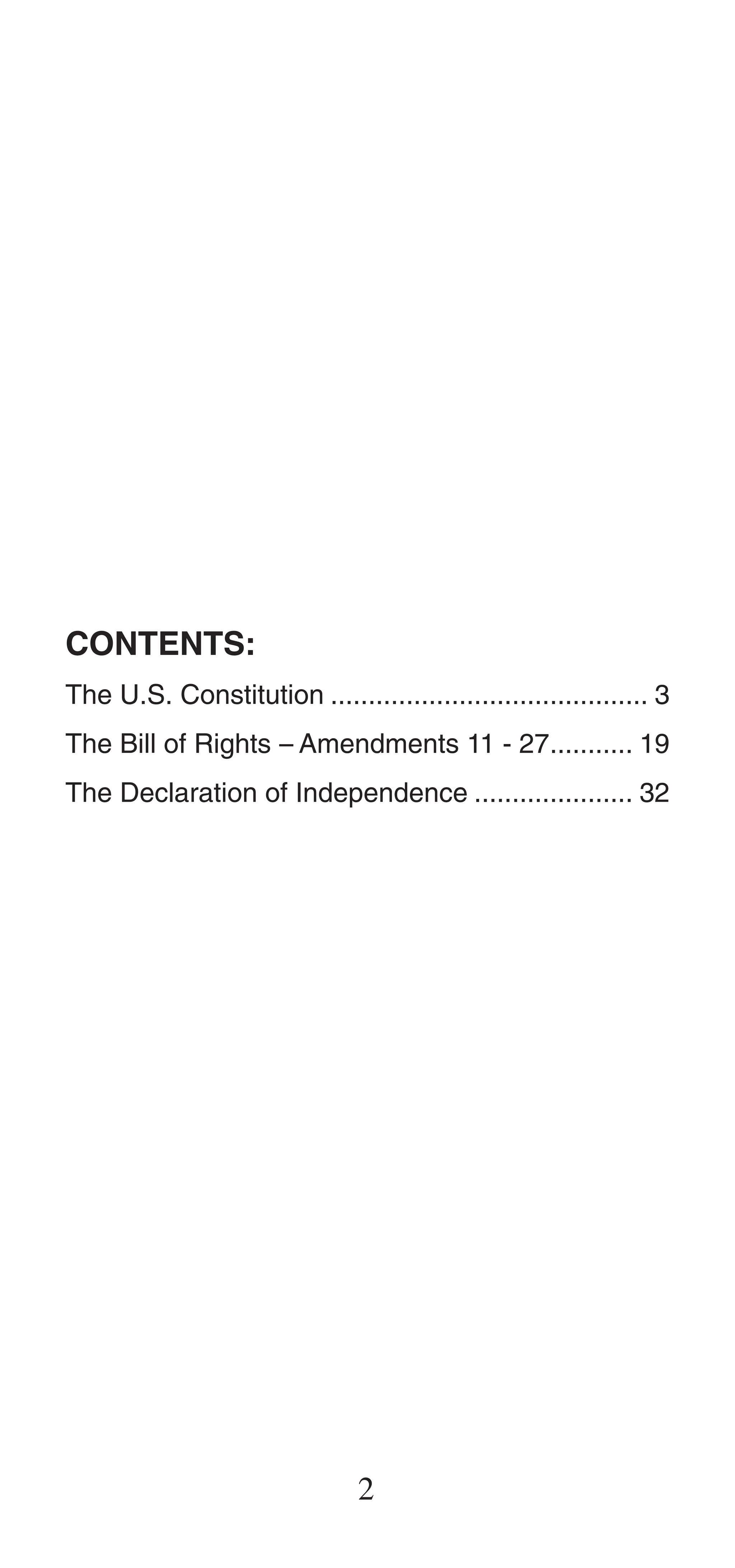 The U.S. Constitution - the Bill of Rights and Amendments 11-27 and the ...